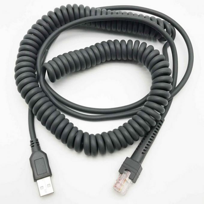 CBA U09 C15ZAR Symbol Barcode Scanner USB Cable 5M Coiled Spiral High Speed