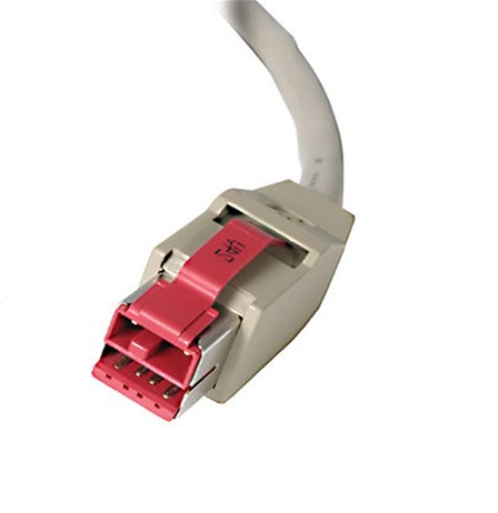 1 M 24 V Powered Epson Printer Cable 3 Pin Din Male Connector C Black Color