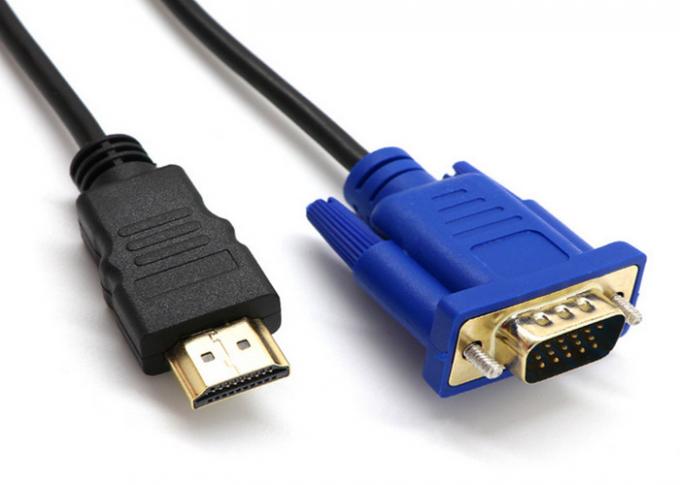 HD TV Monitor Data Cable Triple Shielded Metal Shell With Black Braiding