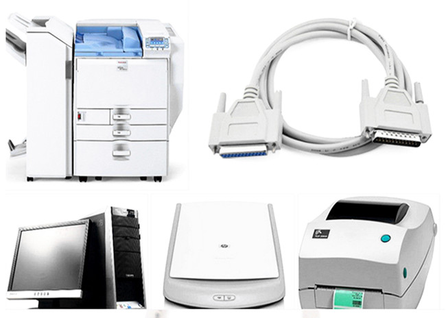 Custom Color Parallel Printer Cable PE Innermold With PVC Overmolding ...