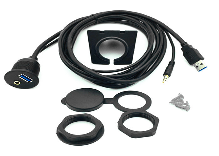 Car Dashboard USB Data Cable USB 3.0 And 3.5 mm Aux Port UV Resistant ...