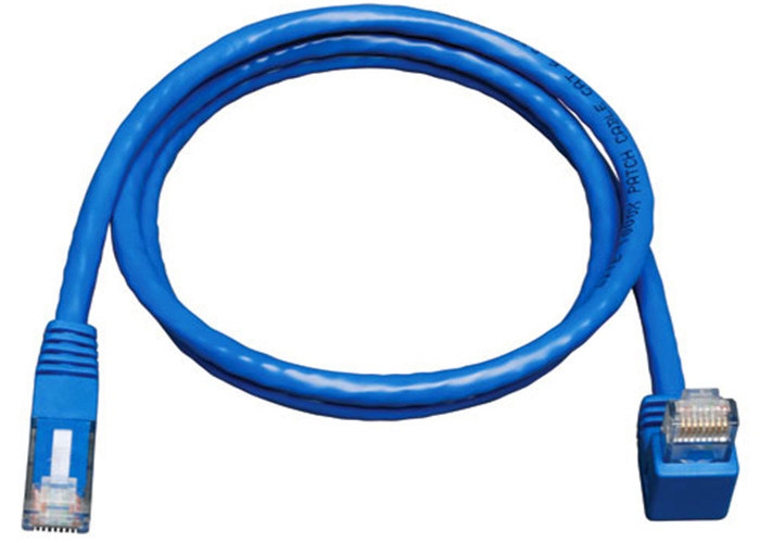 Down Angle Lan Network Cable Gigabit Molded Patch Cord For Print Server
