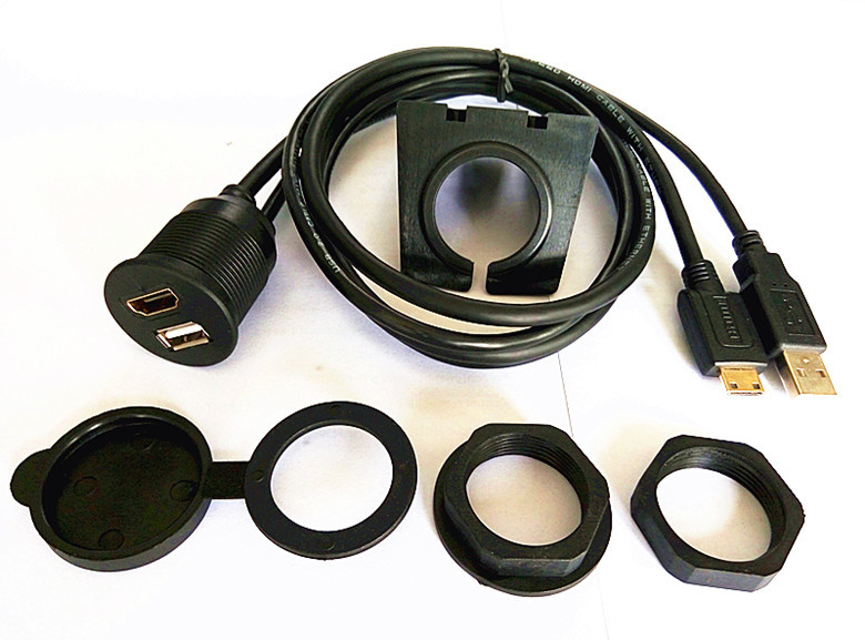 Precision USB Extension Cable / USB Aux Cord Mini HDMI Car Dash Mount Cable